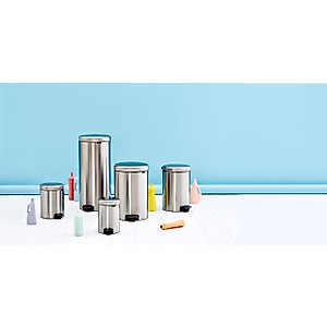 Brabantia Bathroom Pedal Bin 5L, 1.3 Gal, Matt Steel
