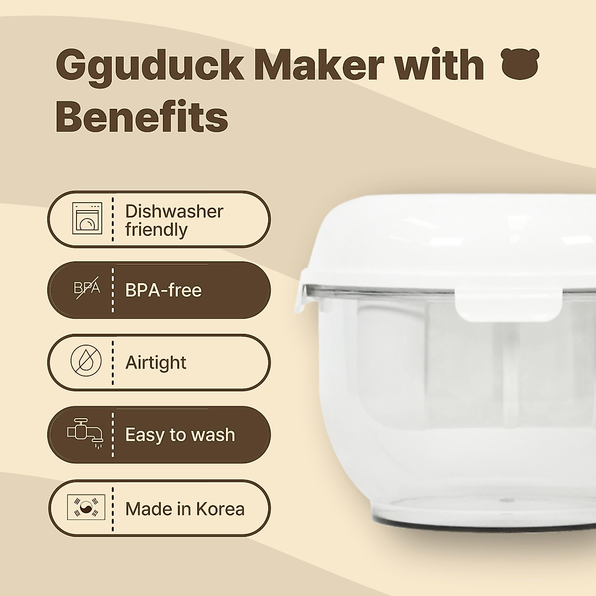 [Bear Greeks] Gguduck Maker 1.7L, Whey Strainer 1.7Qt, Greek yogurt maker, Whey Separator
