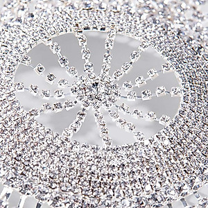 Earent Tassel Rhinestone Cap Headpiece Silver Crystal Head Chain Roaring 1920s Hair Accessories Belly Dance Party Cap Headpieces Bridal Head Jewelry for Women(A-Silver tassel)