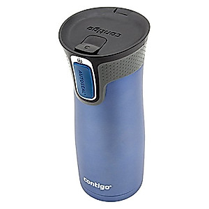 Contigo West Loop Vacuum-Insulated Stainless Steel Thermal Travel Mug with AutoSeal Spill-Proof Lid, Reusable Coffee Cup or Water Bottle, Keeps Drinks Hot or Cold for Hours, 16oz Matte Monaco Blue
