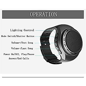 OriDecor Upgraded Wearable Waterproof Wireless Wrist Portable Sports Bluetooth Speaker Watch with Multi Function MP3 Player & FM Radio & Selfie & Ultra Long Standby Time for Running, Hiking, Climbing