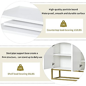 Merax Modern Sideboard Elegant Buffet Cabinet with Large Storage Space for Dining Room, Entryway, White