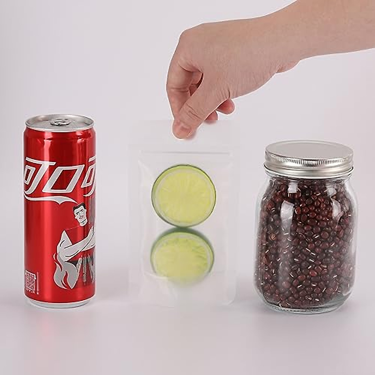 100Pcs Stand Up Pouches, Matte Resealable Bags, Heavy Plastic Ziplock Coffee Bag, Food Snacks Treats Bag, 3.5 x 5.5 inch