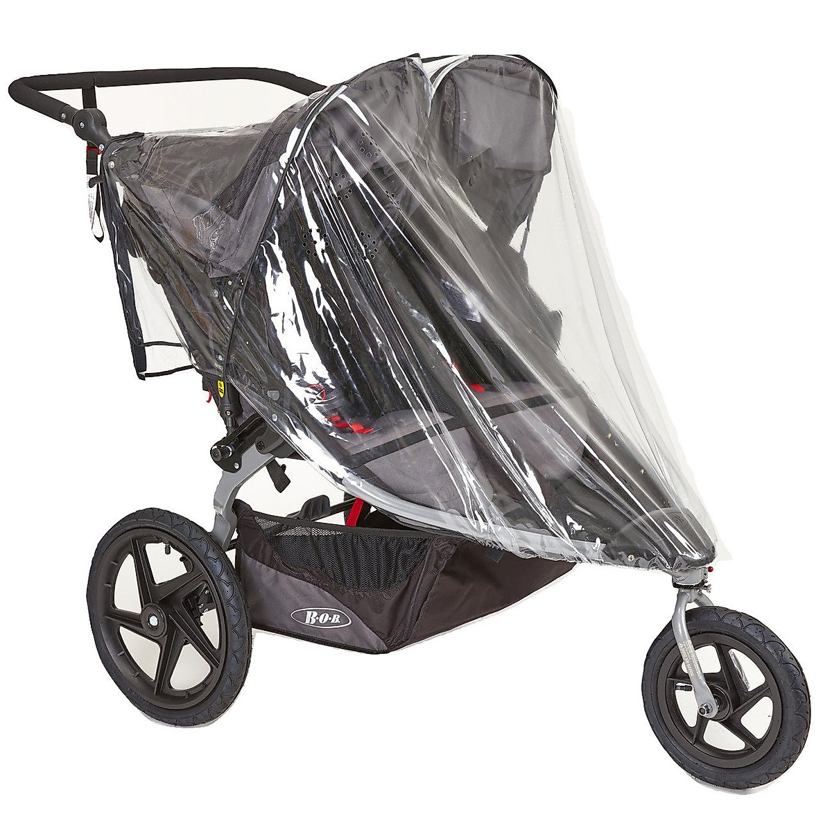 Sashas Peekaboo Friendly Rain and Wind Cover for BOB Revolution Flex Duallie & Strides Double Jogging Stroller