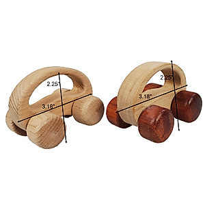 TEKOR Wooden Animal Push Toy with Wheels | Baby & Toddler | Grasping & Teething | Natural Organic Beech Wood | Develops Fine Motor Skill | Coordination | Smooth No Rough Edges | (Package of 4 Toys)