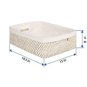 KOUBOO 1060086 Laguna Liner, White-Wash Rattan Shelf Basket