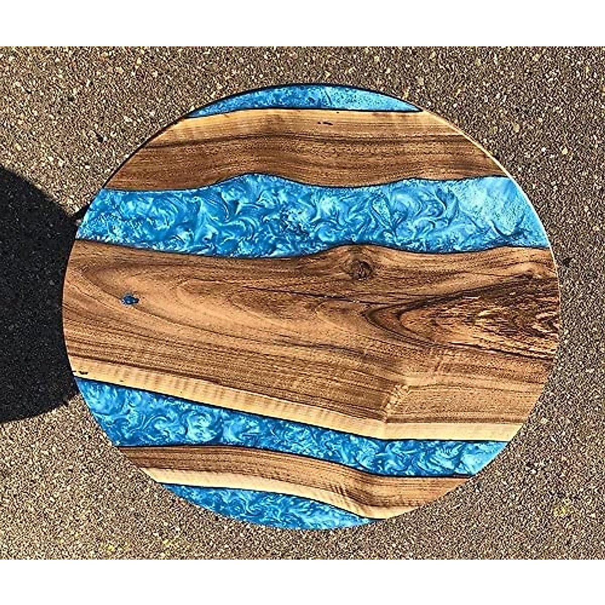 Epoxy Table, Live Edge Wooden Table, Epoxy Resin River Table, Natural Wood,Dining Table, Natural Epoxy Table, Resin Table 40" x 40" Inch