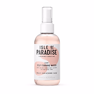 Isle of Paradise Self Tanning Water, Light (Sunkissed Glow) - Color Correcting Self Tan Spray for Bright and Even Skin, Vegan and Cruelty Free, 6.76 Fl Oz