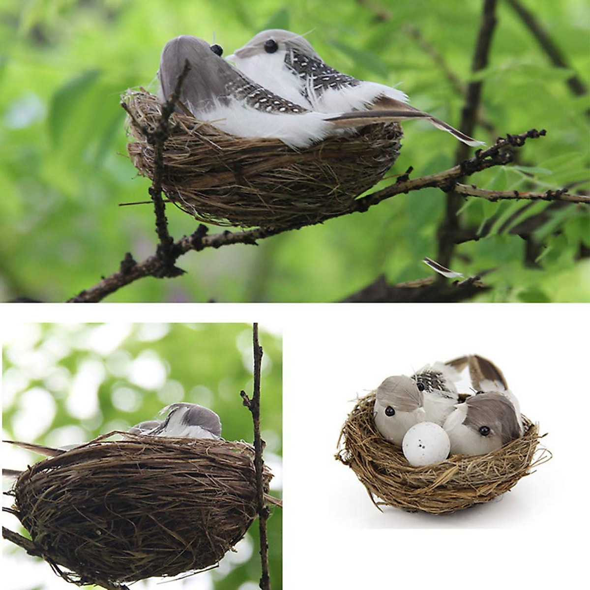 VALICLUD 8pcs Simulated Bird Nest Home Bird Nest Decor Artificial Bird Nest Bird Nest Ornament Fake Bird