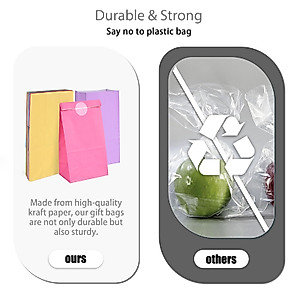 Shindel 24PCS Colorful Treat Bags, Gift Bags with Stickers Party Favor Paper Bags Goodie Bags for Birthdays Baby Showers Wedding DIY Crafts