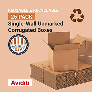 AVIDITI Shipping Boxes Medium 12"L x 12"W x 12"H, 25-Pack | Corrugated Cardboard Box for Packaging, Moving and Storage 12x12x12
