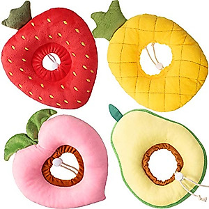 Weewooday 4 Pieces Cat Recovery Collar Cute Cat Neck Cone Cat Elizabeth Padded E-Collar Anti-bite Lick Dog Collar with Smooth Texture for Kitten and Cat