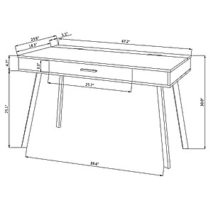 Realspace® 48"W Lancott Computer Desk, Dark Brown
