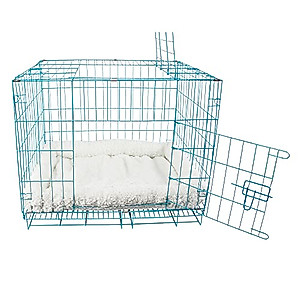 Long Rich HCT ERE-001 Super Soft Sherpa Crate Cushion Dog and Pet Bed, White, By Happycare Textiles, Standard style, 24 x 18 inches