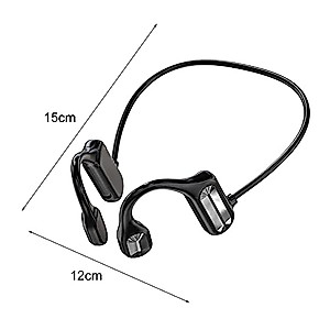 schicj133mm Bone Conduction Headphones - Bluetooth-Compatible 5.0 Earphone Ear Hook Waterproof Wireless Sports Headphone for Mobile Phone Black (B-11)