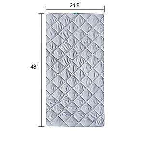 Sheet for Regalo My Cot Portable Toddler Bed, Joovy Travel Cot (Sheet Only, Bed not Included), Soft Child Travel Cot Padded Cover, Grey