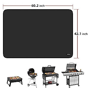 CEBERVICE 60 × 42 Inch Fireproof Hearth Rug for Fireplace, Fire Resistant Pit Hearth Pad for Wood Stove, Grill Mat for Outdoor Charcoal, Smokers, Gas Grills, Deck and Patio Protective Mat