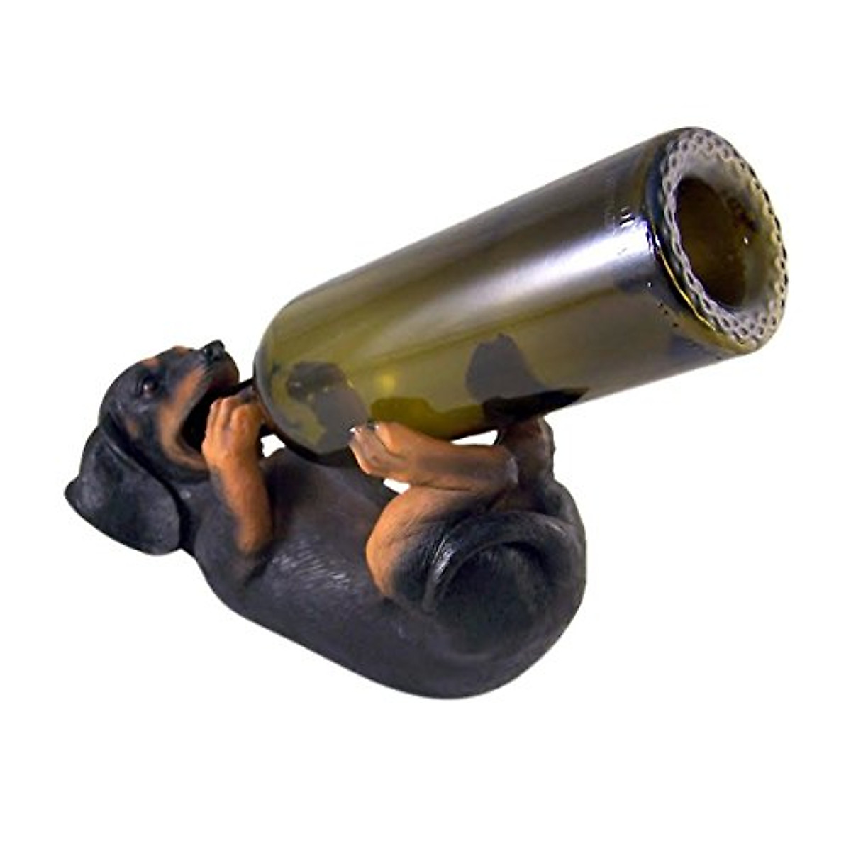 DWK "Weenie Wino Dachshund Decorative Table Top Wine Bottle Holder | Home Bar Decor | Wine Accessories for a Wine Bar | Kitchen Organization | Great Gifts for Her - 11"