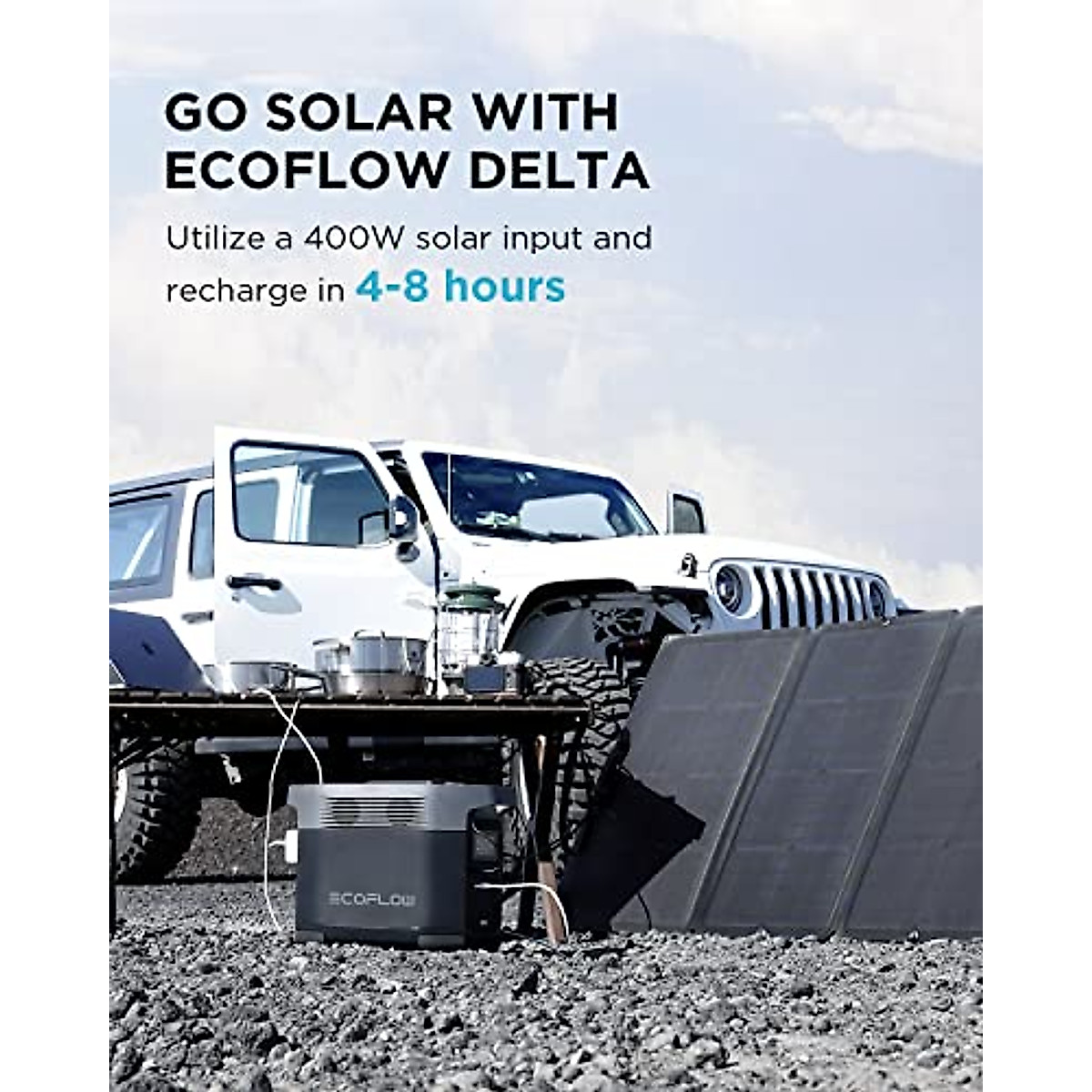 EF ECOFLOW Portable Power Station DELTA 1300, 1260Wh Solar Powered Generator with 6 x 1800W AC Outlets, Solar Generator(Solar Panel Optional) for Outdoor Camping