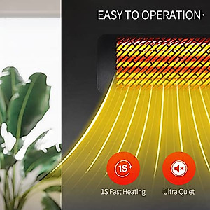 HUMSURE Electric Quartz Tube Wall Mount Infrared Patio Heater 1500w, Waterproof And Lightweight For Dining Room, Patio, Backyard, Garage And Deck, Standard, Black