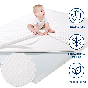 EDILLY 3 Inch Cooling Gel Memory Foam Mattress Topper Full Size, with Removable Soft Cover, Comfort Body Support & Pressure Relief