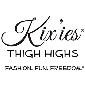 Kix'ies Thigh Highs | Thigh High Womens Stockings with No Slip Grip Stay Ups Thigh Bands | Womens Thigh High Stockings | Sexy Thigh High Stockings & Lingerie for Women (Dana Lynn Black | 1303D)