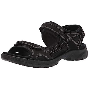 ECCO Women's Onroads 3-Strap Sport Sandal, Black, 7-7. 5