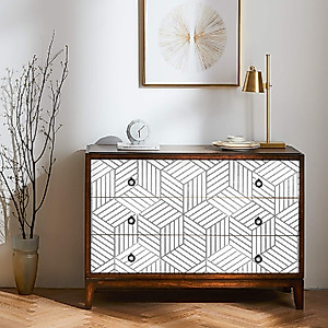 WENMER Geometric Hexagon Wallpaper Contact Paper 17.71 Inch x 118 Inch Geometric Hexagon Silver Peel and Stick Wallpaper Self Adhesive Wallpaper Vinyl Film Shelf Paper & Drawer Liner Roll for Home Use