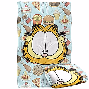 Garfield Blanket, 36"x58", Cat Food Silky Touch Sherpa Back Super Soft Throw