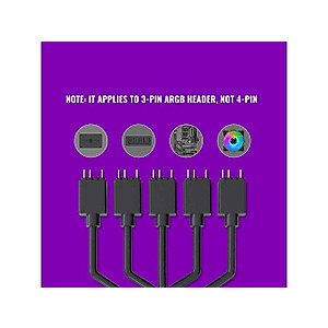 Cooler Master 1-to-5 ARGB Splitter Cable / 5V - Support 3-pin Addressable RGB - LED Sync Cable for MasterFan/MasterLiquid ARGB Series Support(ARGB 1-to-5 Splitter)