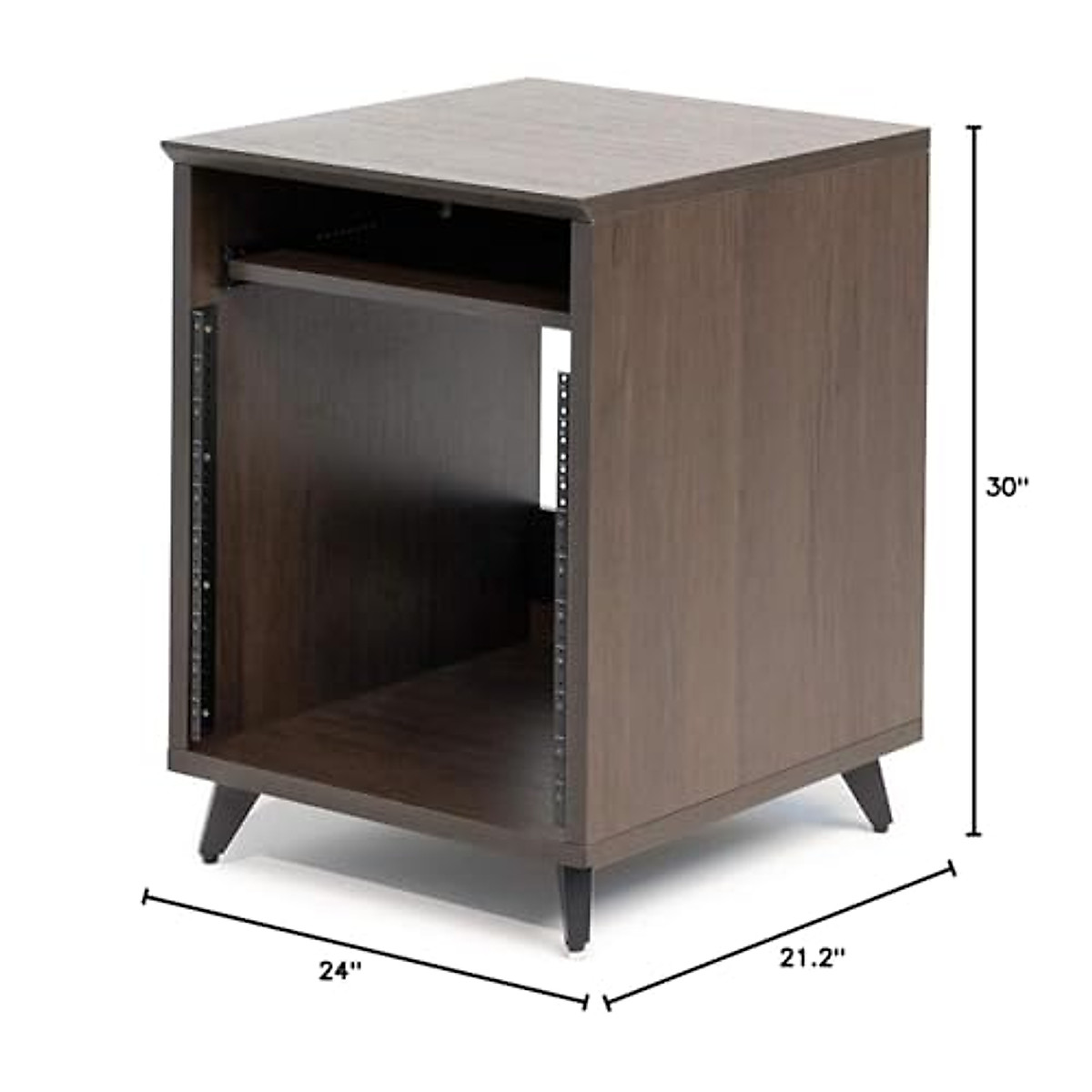 Gator Frameworks Elite Series 10U Studio Rack Desk with Slide-Out Tray and Rear Cable Passthrough; Dark Walnut Finish (GFW-ELITEDESKRK-BRN)