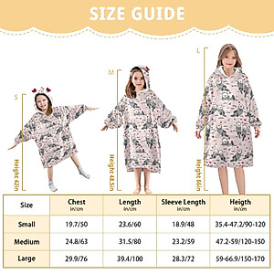 CEBUGI Cute Sea Otter Wearable Blanket for Kids Blanket Hoodie with Kangaroo Pocket for Boys Girls age 3-14,S