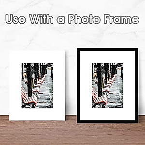 Golden State Art Pack of 50 8x10 White Picture Mats Mattes with White Core Bevel Cut for 5x7 Photo + Backing + Bags