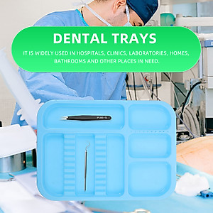 Plastic Dental Trays Instrument Trays Dental Instrument Set Plastic Serving Fruit Storage Trays Dentist Tools Kit Blue Pink Green