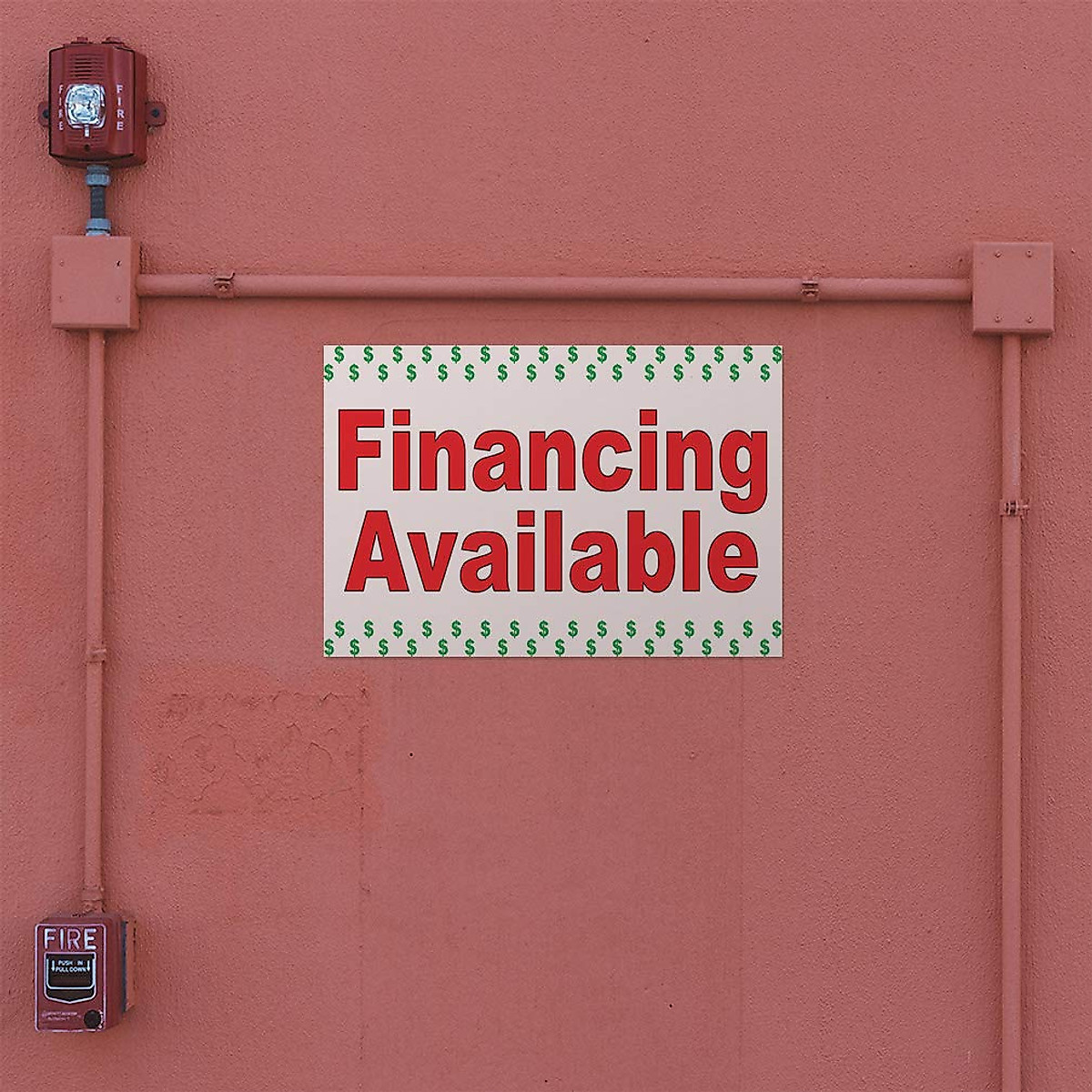 Decal Stickers Multiple Sizes Financing Available Red Industrial Vinyl Safety Sign Label Business 20x14Inches