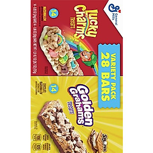 Golden Grahams Lucky Charms Breakfast Cereal Treat Bars Variety Pack, 28 ct