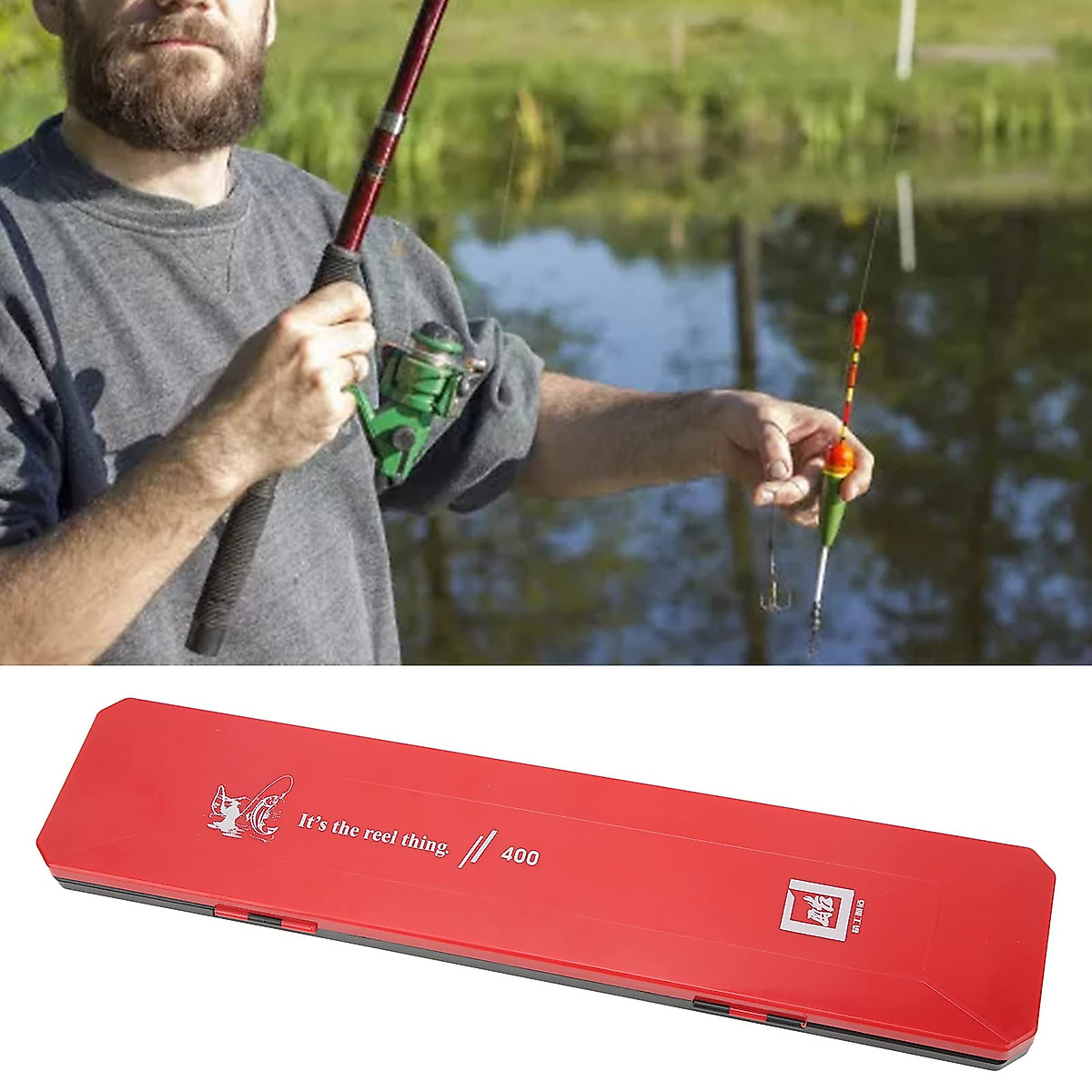 BuyWeek Fishing Floats Box, Portable Fishing Line Box Fishing Tackle Line Rigs Box for Fishing Gear Tool Accessories 40x9x3cm