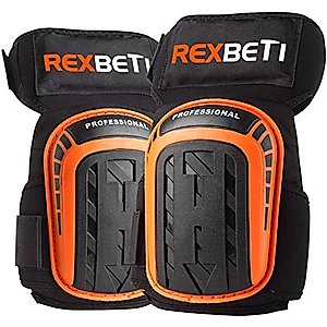REXBETI Knee Pads for Work, Construction Gel Knee Pads Tools, Heavy Duty Comfortable Anti-slip Foam Knee Pads for Cleaning Flooring and Garden, Strong Stretchable Straps, 1 Pair