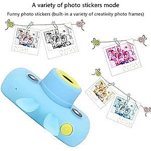 Salaty Children Camera, Cartoon Children Camera Multi Photo Sticker Mode Baby Mini Camera, Lightweight for Travel for Friends(X500 Rabbit)