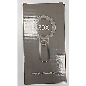 Magnifying Glass with Light, 30X Handheld Large Illuminated Magnifier, Reading Magnifying Glass with for Seniors Read, Coins, Stamps, Map, Inspection, Macular Degeneration