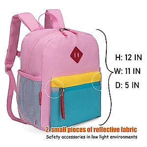 HawLander Preschool Backpack for Toddler Girls, Kids School Bag, Ages 3 to 7 years old, Mini, Pink Blue