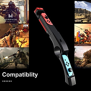 INITMMO Gun Controller for Nintendo Switch/Switch OLED Controller Shooting Games Wolfenstein 2:The New Colossus,Resident Evil,Big Buck Hunter and Others,for Switch Hand Grip Hunting Game Accessory