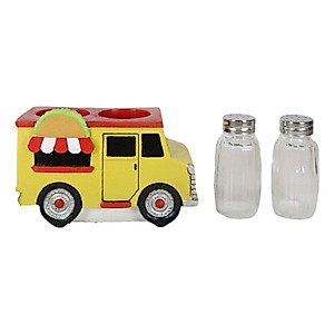 Ebros Gift Cinco De Mayo Fiesta Party Taste Of Mexico Tex-Mex Taco Food Truck Hot And Fresh Salt And Pepper Shakers Set Holder Figurine 6.25"Long Tacos Kitchen Dining Bar Countertop Table Accent