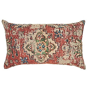 Nicole Curtis Pillow Persian Medallion Rust 14" X 24" Throw Pillow
