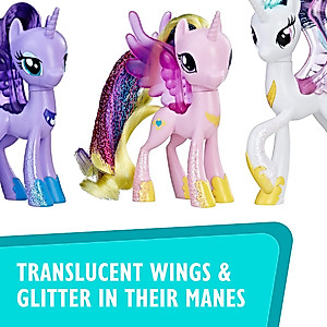 My Little Pony Princess Celestia, Luna, and Cadance 3 Pack - 3" Glitter Unicorn Toys with Wings from The Movie