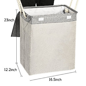 65l Large Laundry Hamper With Lid，Laundry Basket With Lid，Kids Laundry Hamper With Lid，Rope Basket，Hampers For Bedroom，Bathroom Laundry Hamper，Laundry Organizer，Dirty Clothes Basket，Grey (grey)