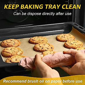 BIOCEAN 200Pcs 12x16In Unbleached Parchment Paper Sheets Precut Heavy Duty Flat Kitchen Baking Supplies Paper Non-Stick,Non-Toxic Cooking Paper for Air Fryer, Steaming, Oven Make Cup Cake Bread Cookie