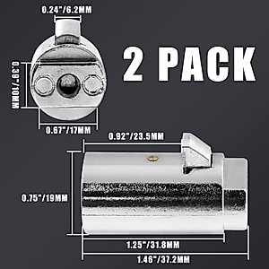 Luomorgo 2 Pcs Vending Machine Lock and Key, Keyed Alike Tubular Soda Machine Lock, Universal Candy Machine Lock Replacement, Snack Vending Machine Locks with 6Pcs Keys (Chrome)