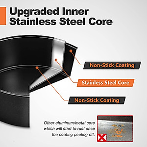 Homikit 6 Inch Cake Pan Set of 4, Stainless Steel Nonstick Round Cake Baking Pan Mold, Metal Birthday Wedding Smash Layer Cheesecake Pans for Circle Cake Pizza Pie Tart Quiche, Healthy & Oven Safe