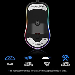 Superglide - Fastest and Smoothest Mouse Feet/Skates Made with Ultra Strong Flawless Glass Super Fast Smooth and Durable Sole for Endgame Gears XM1 RGB / XM1r [White]